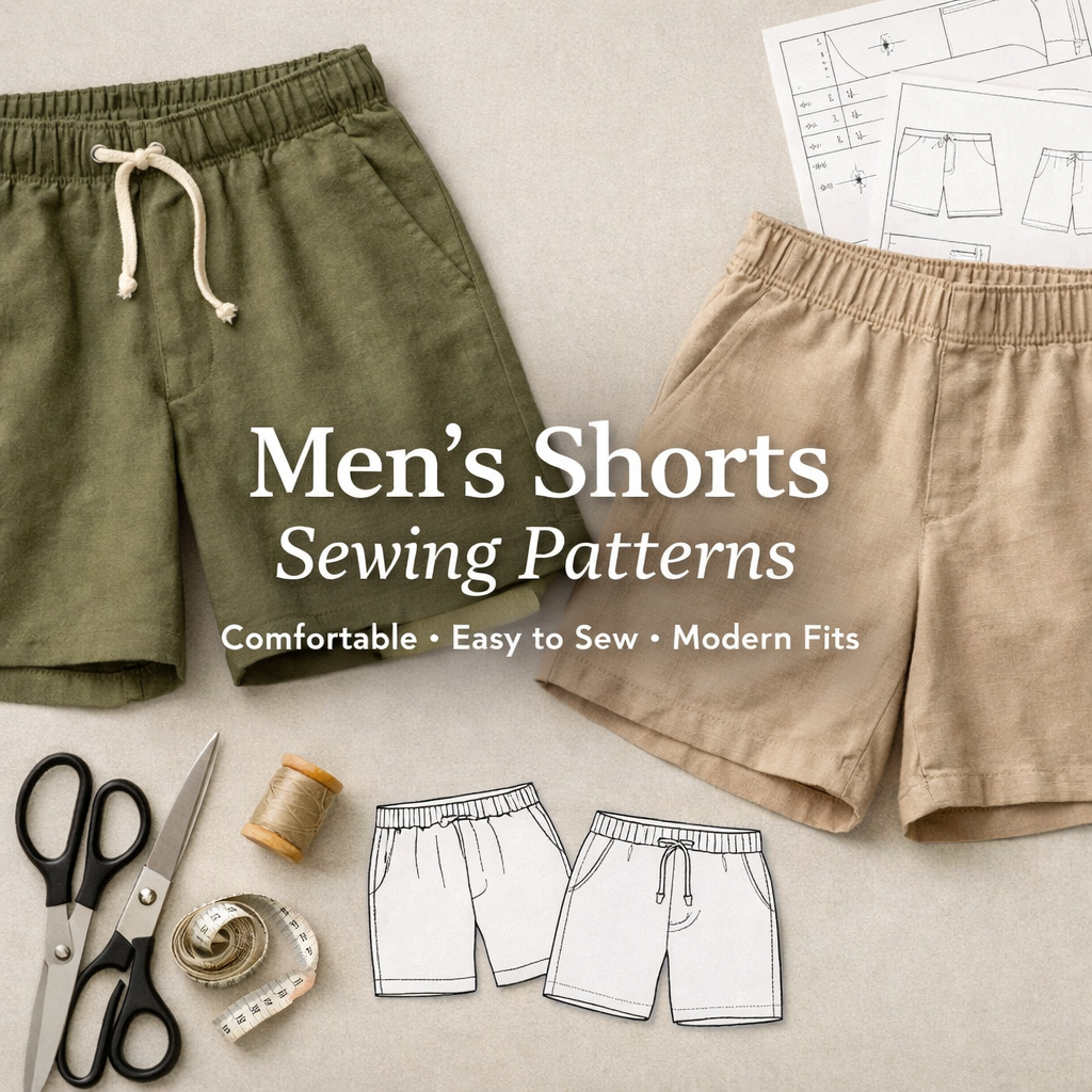 Men's Shorts Sewing Patterns | digital downloads, beginner-friendly ...