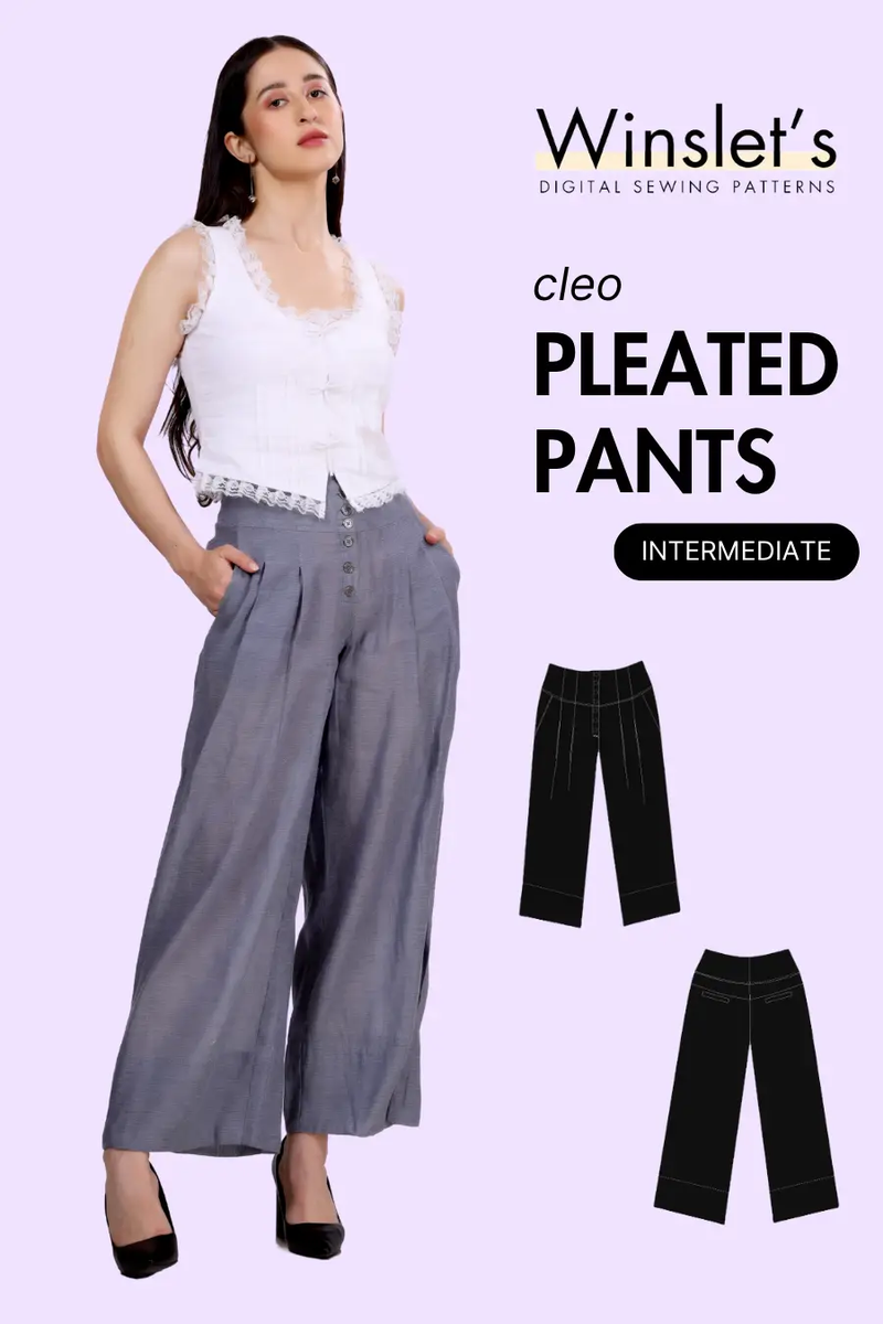 Pleated Pants Sewing Pattern 'Cleo' | Women's PDF Trouser Pattern ...