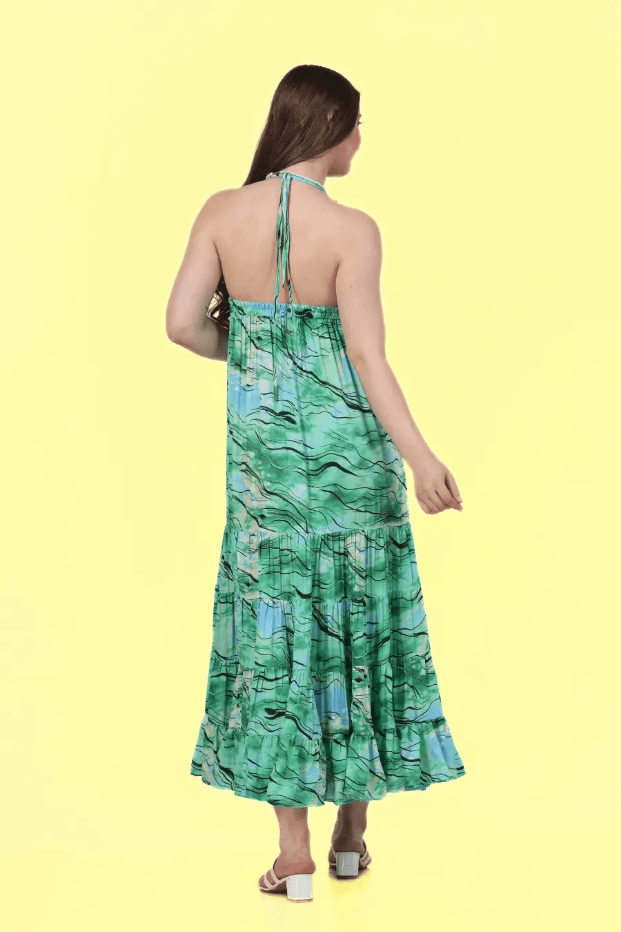 Halter Neck Maxi Dress PDF Women's Sewing Pattern | Plunging neckline ...