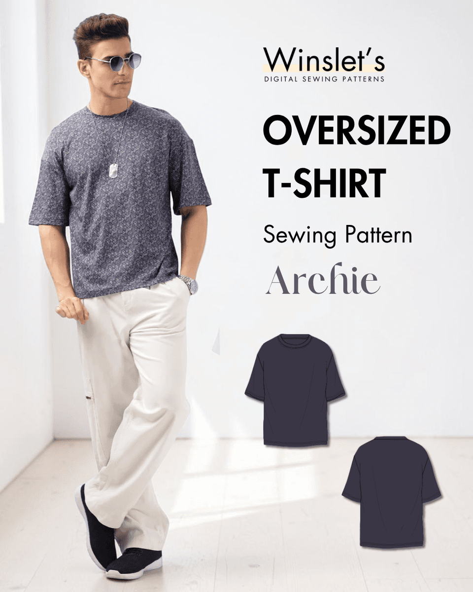 Men's Oversized T-shirt PDF Sewing Pattern 'Archie'