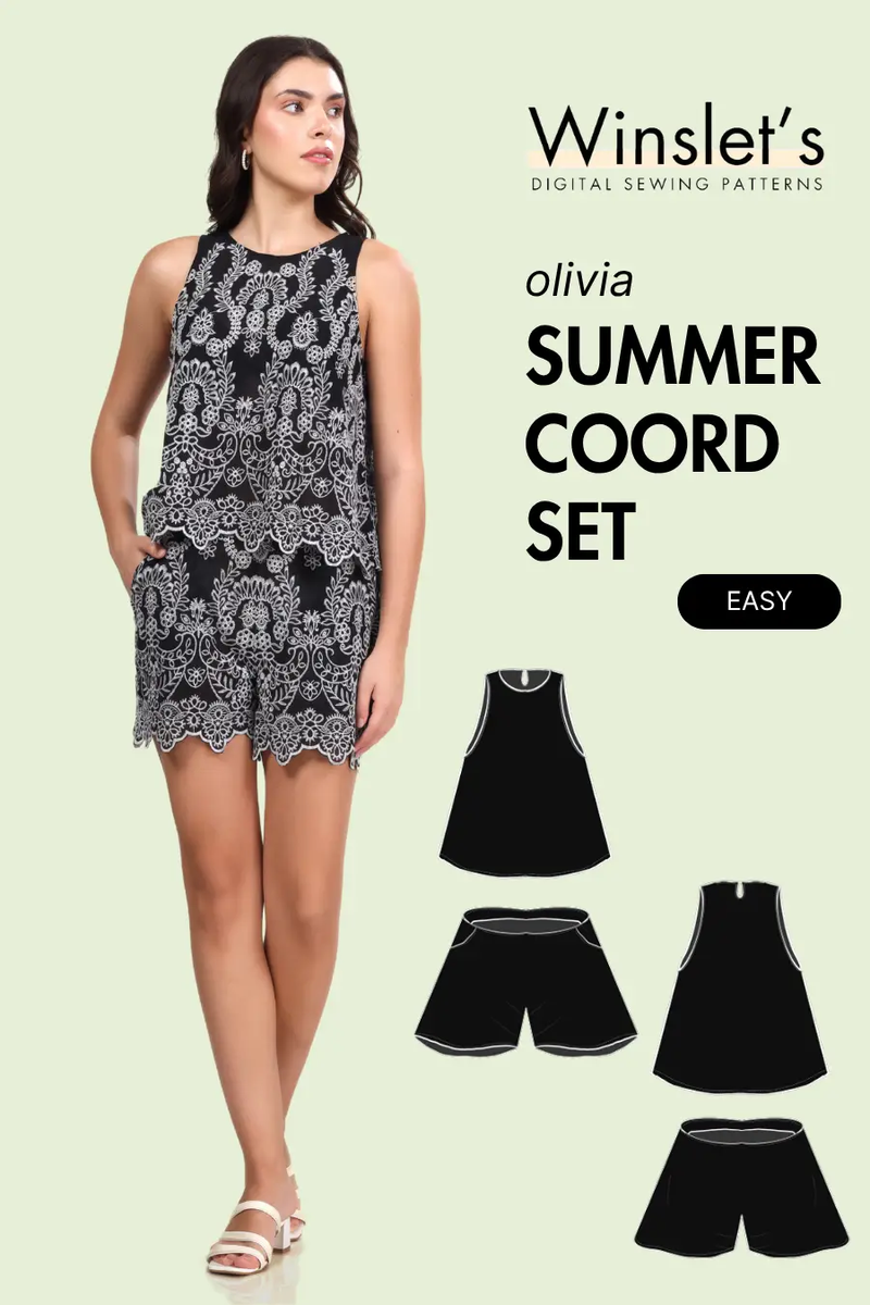 Summer Coord Set Women's PDF Sewing Pattern 'Olivia' – Winslet's Sewing ...