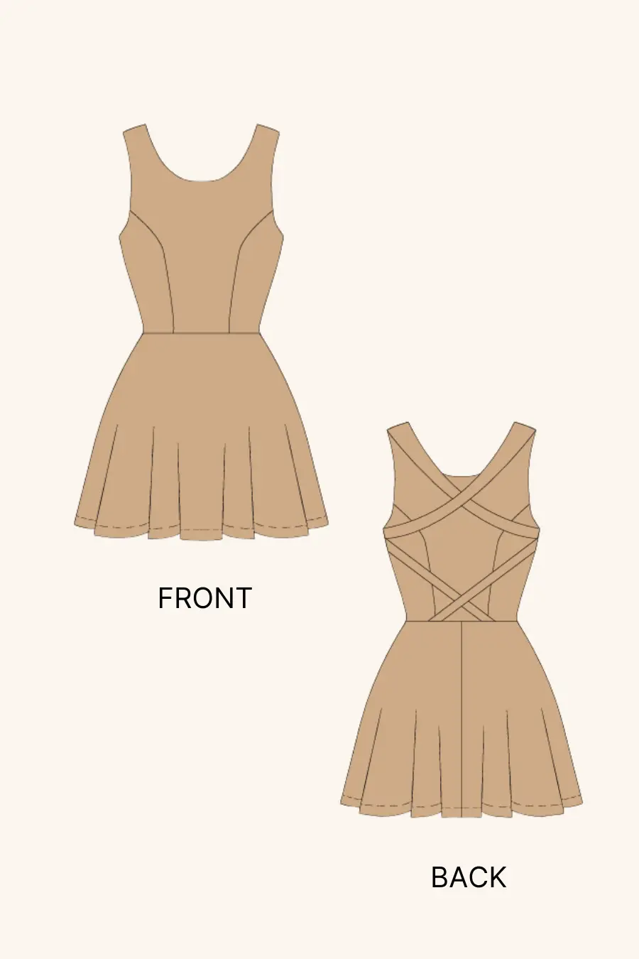 Swim Dress PDF Swimwear Sewing Pattern | Sleeveless | Criss Cross Back ...