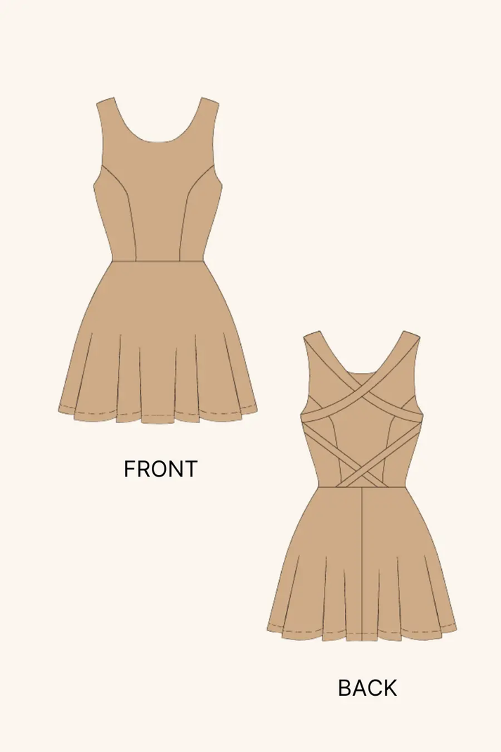 Swim Dress PDF Swimwear Sewing Pattern | Sleeveless | Criss Cross Back ...