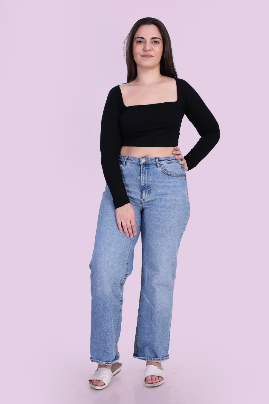 Square Neck Crop Top PDF Women's Sewing Pattern | Long Sleeves ...