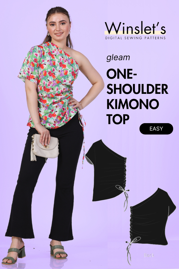 One-Shoulder Kimono Top PDF Sewing Pattern from Winslet's| Beginner ...