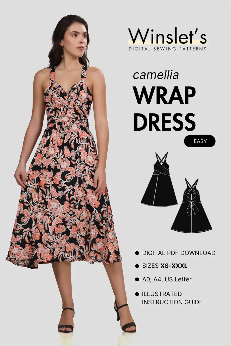 Sewing Patterns for Midi Wrap Dress – Winslet's Sewing Patterns