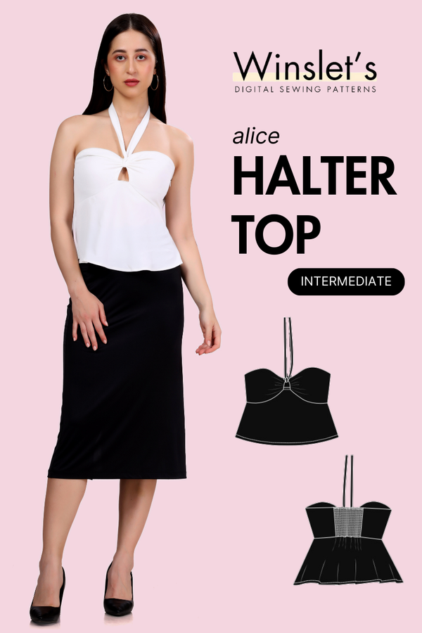 Halter Neck PDF Women's Top Sewing Pattern | Sleeveless| Keyhole Detail ...