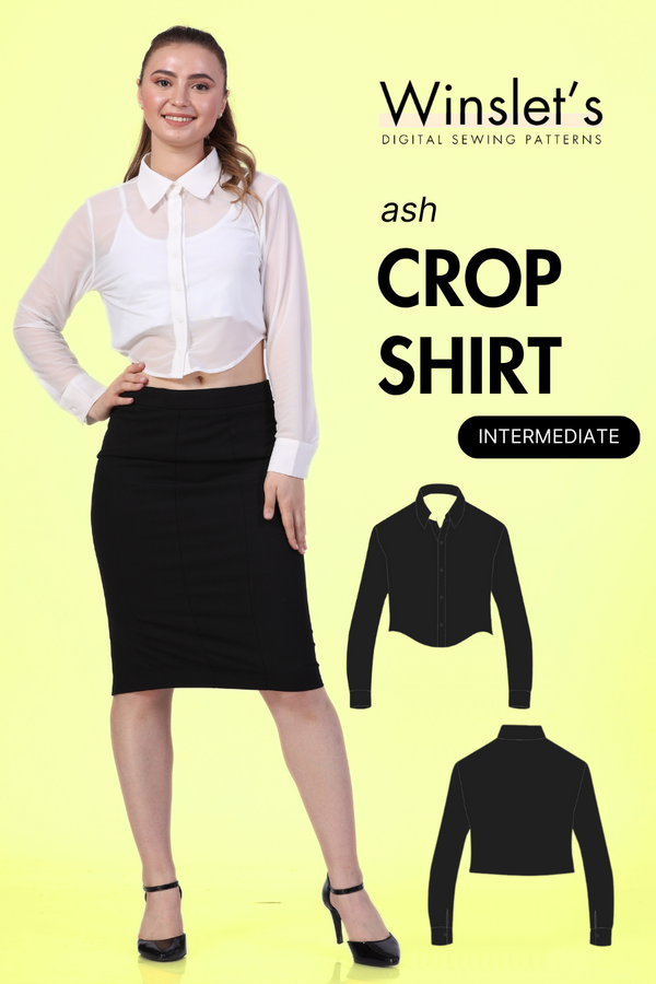 Classic Cropped Shirt PDF Women's Top Sewing Pattern | Long Sleeves ...