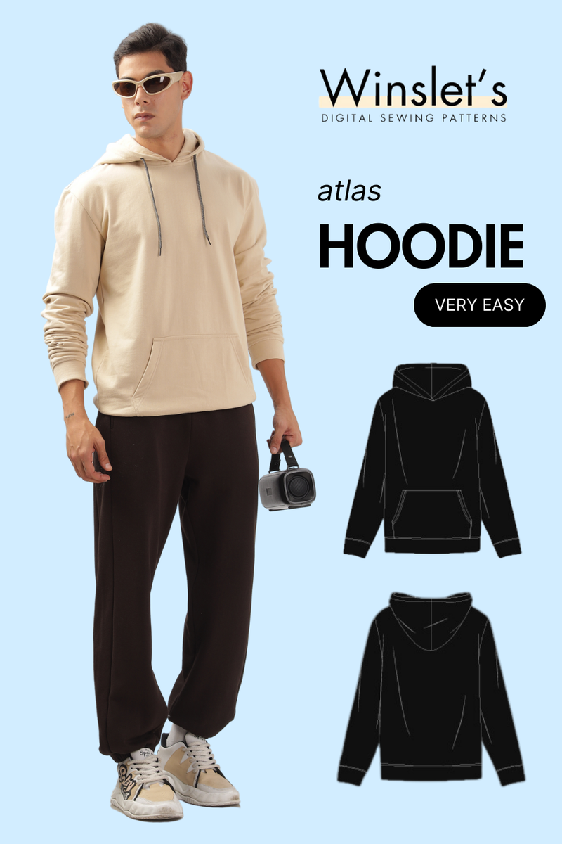 Hoodie PDF Men's Sweatshirt Sewing Pattern | Long Sleeves | Ribbed ...