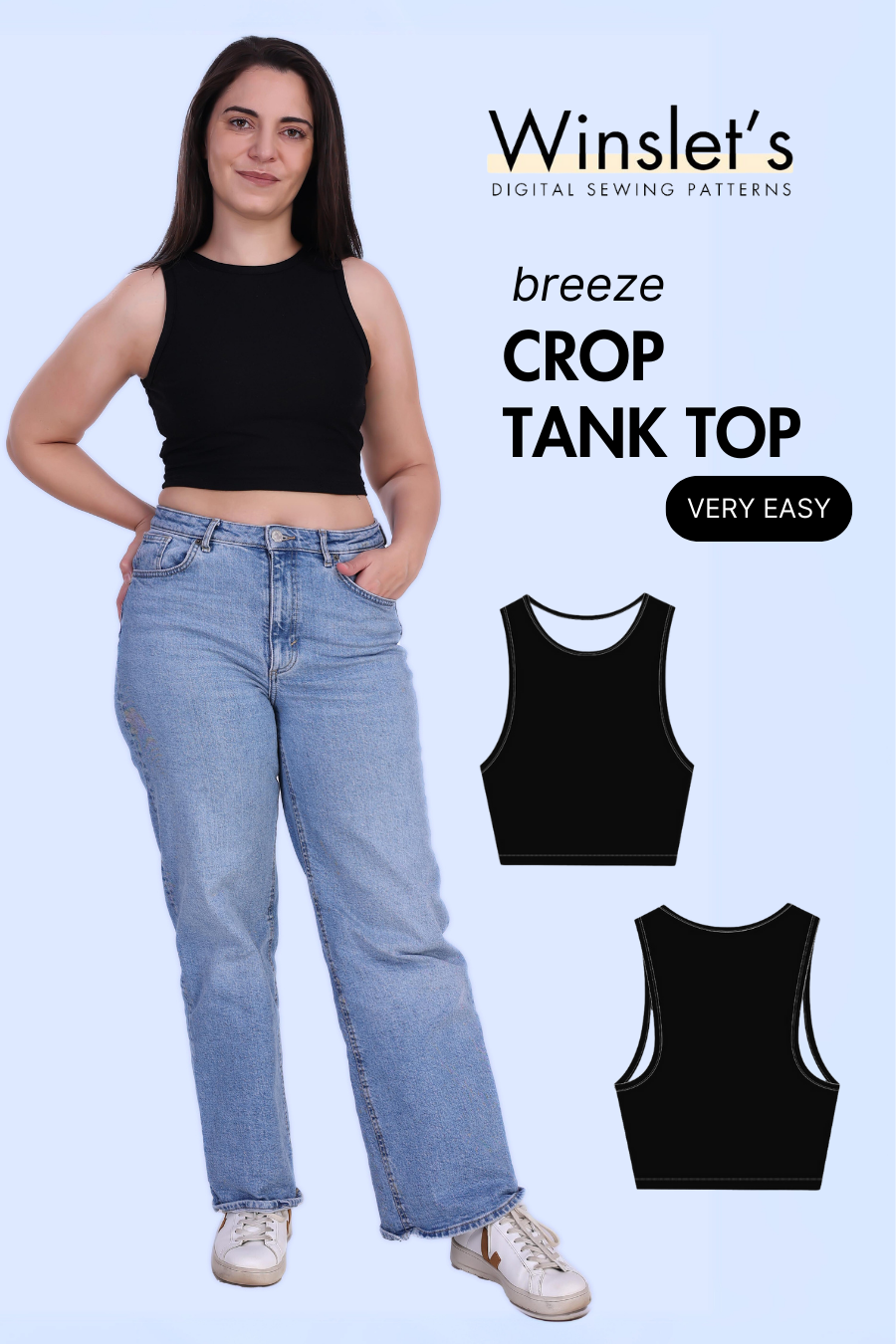 Tank Top Sewing Pattern 'Breeze' – Winslet's Sewing Patterns