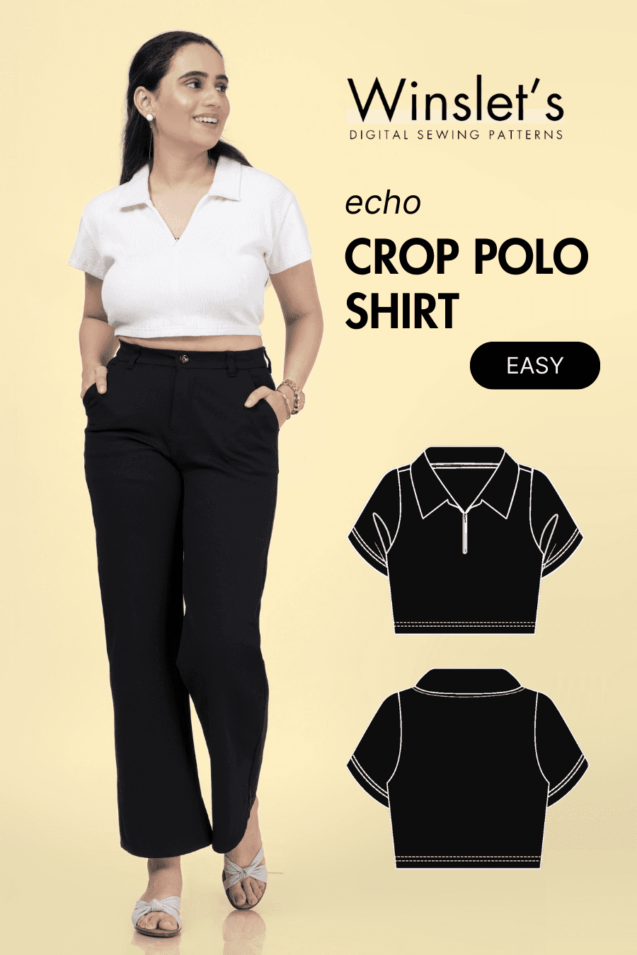 Classic Polo Shirt PDF Women's Sewing Pattern | Short Sleeves | Sharp ...