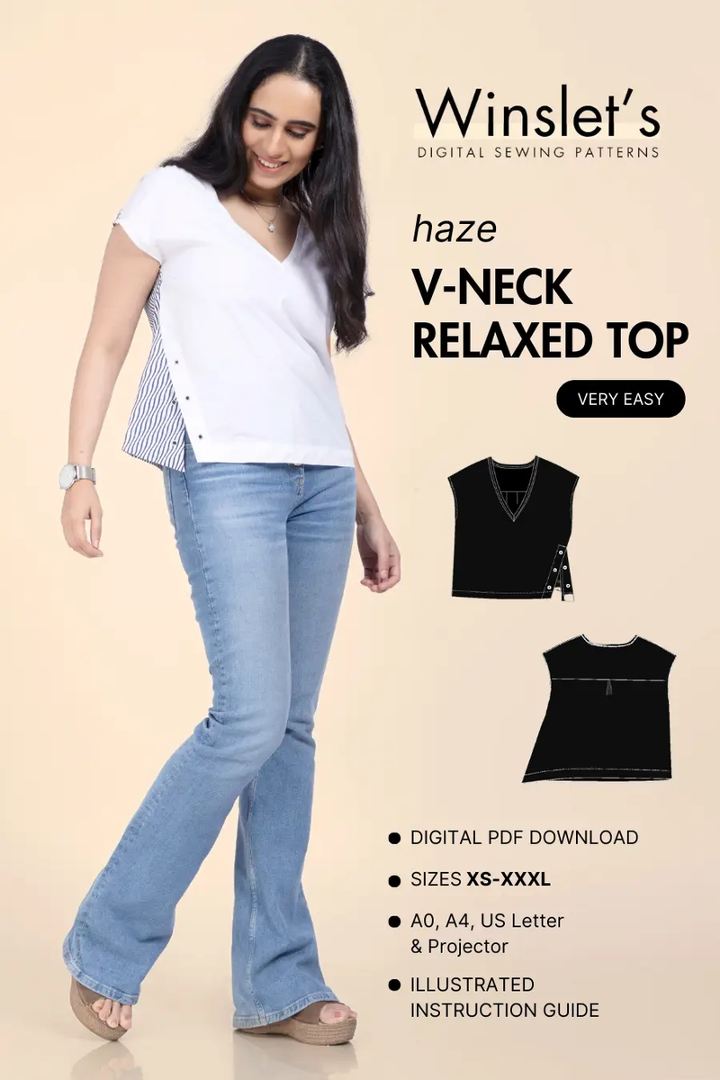 Winslet's Patterns 'Haze' V Neck Relaxed Top Sewing Pattern – Winslet's ...