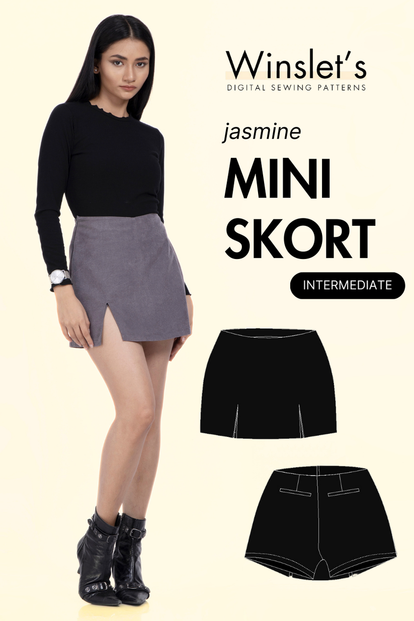 Skort Sewing Pattern | PDF Women's Mini Skirt 'Jasmine' – Winslet's ...