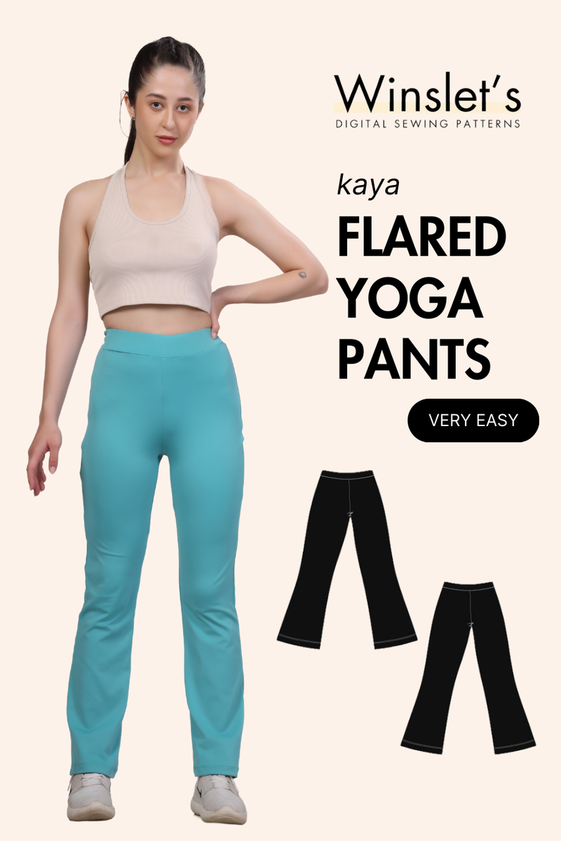 Yoga Pants PDF Women's Activewear Sewing Pattern | Flared Hem | High ...