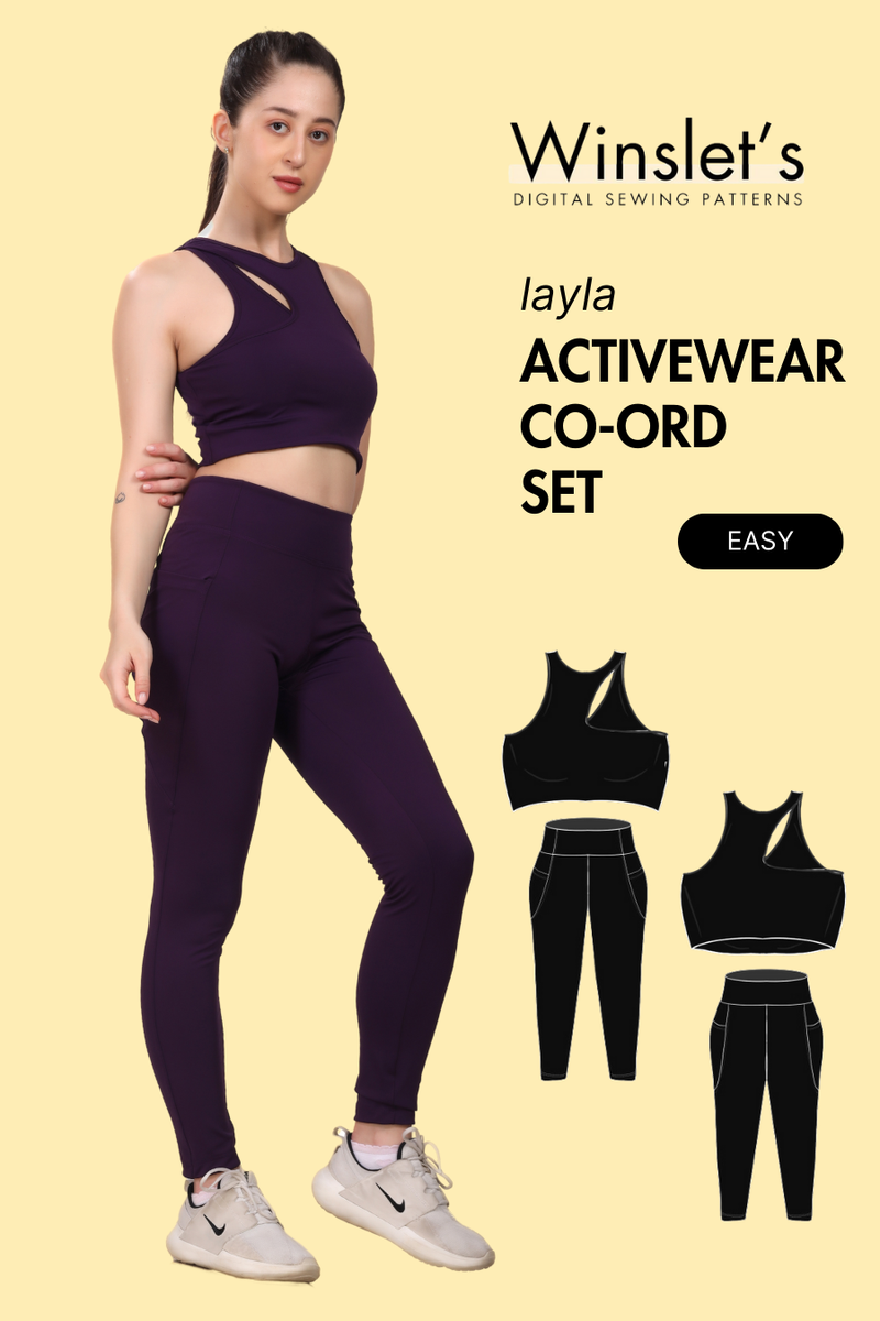 Activewear Coord Set Sewing Pattern | Sports Bra & Running Leggings ...