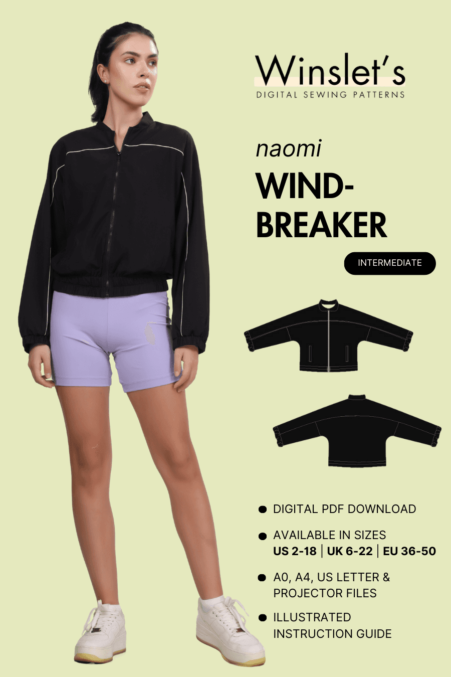 Windbreaker Sewing Pattern 'Naomi' - Craft Your Own Stylish Jacket ...