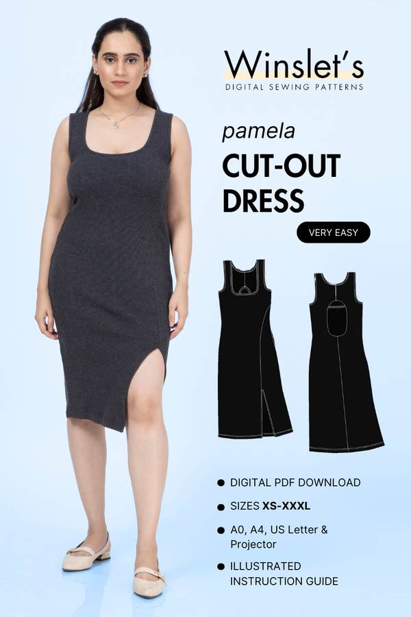 Pamela' Cut Out Dress Sewing Pattern | Winslet's Patterns – Winslet's ...