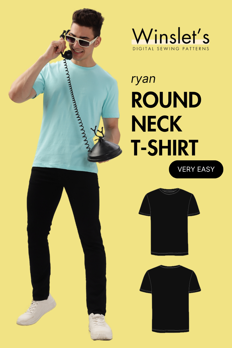 Men's Roundneck T-Shirt Sewing Pattern | Men's PDF Pattern – Winslet's ...