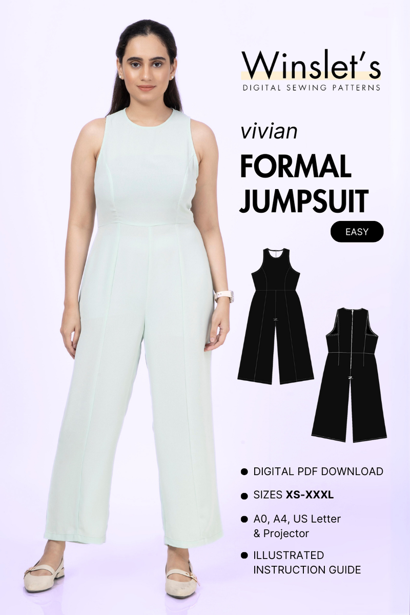 'Vivian' Formal Jumpsuit Pattern by Winslet's for Beginners – Winslet's ...